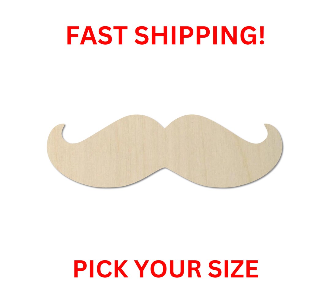 Unfinished Wooden Mustache Shape | DIY Craft | Craft Supplies | Bulk ...