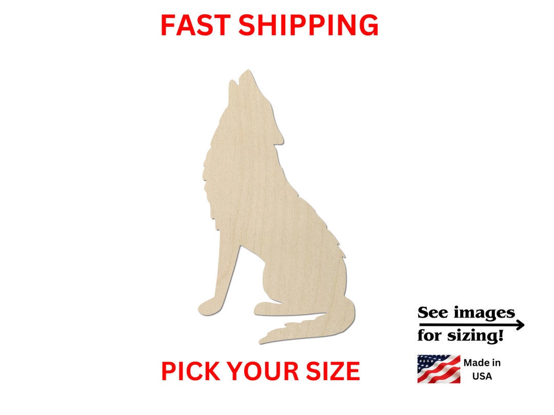 Unfinished Wooden Wolf Shape 01 | Wolf Shape - Woodland Wildlife ...