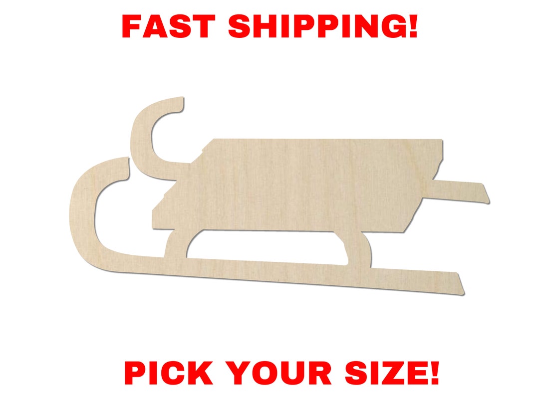 Unfinished Wooden Sled Shape Winter Snow Sled Cutout Sled - Etsy