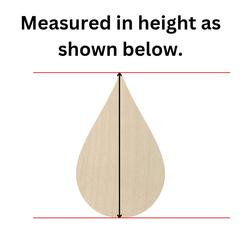 Unfinished Wooden Raindrop Shape | Raindrop Blank Cutout | Craft ...