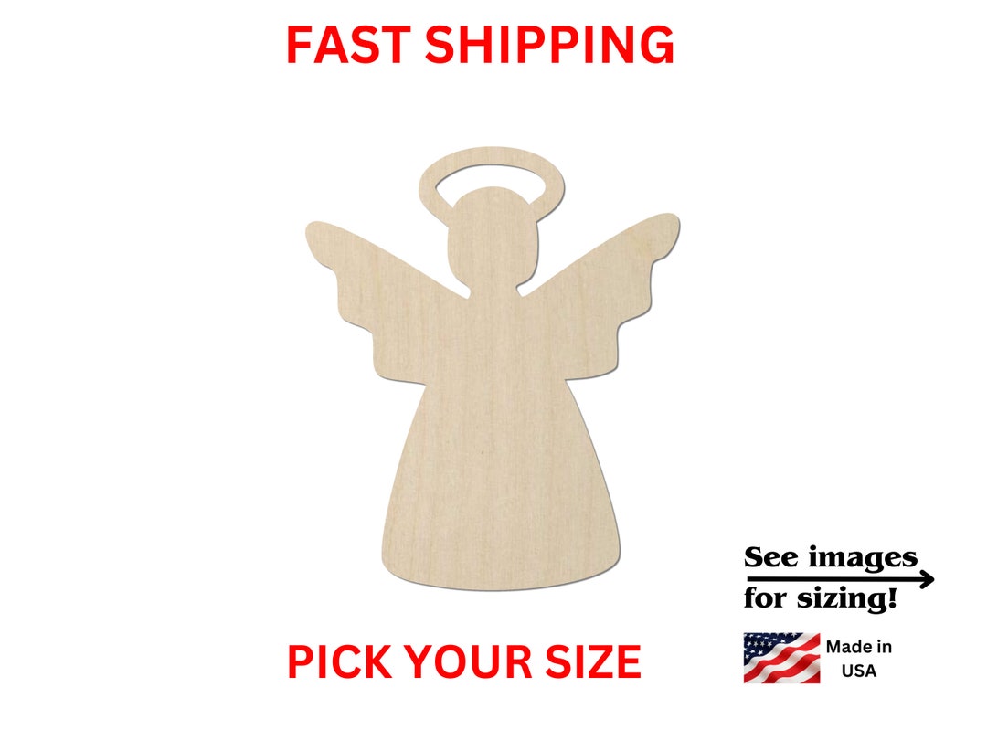 Unfinished Wooden Angel Shape 02 | Angel Halo Wood Shape | Wood Craft ...