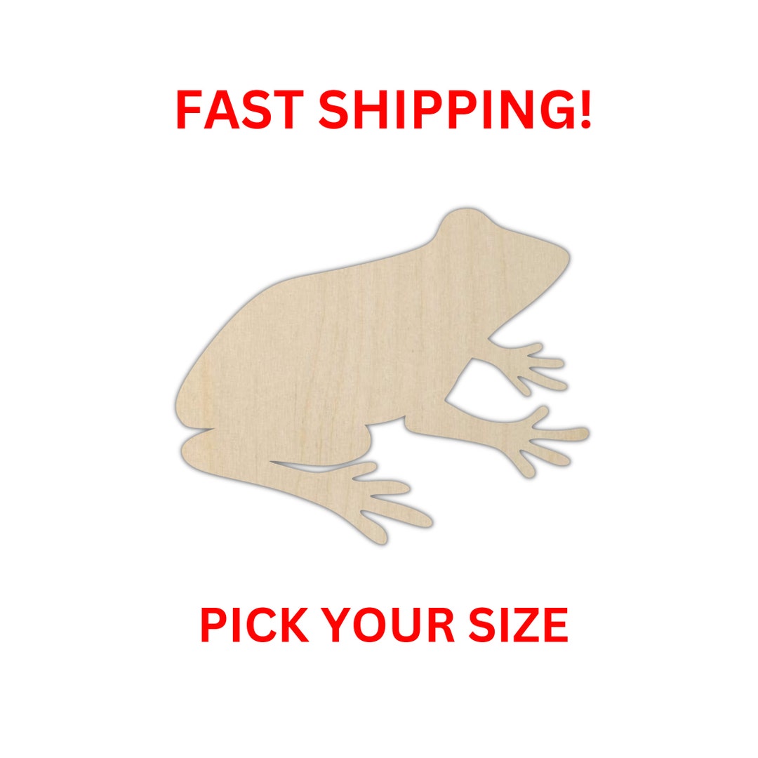 Unfinished Wooden Frog Shape | DIY Crafting Supplies | Frog Cutouts ...