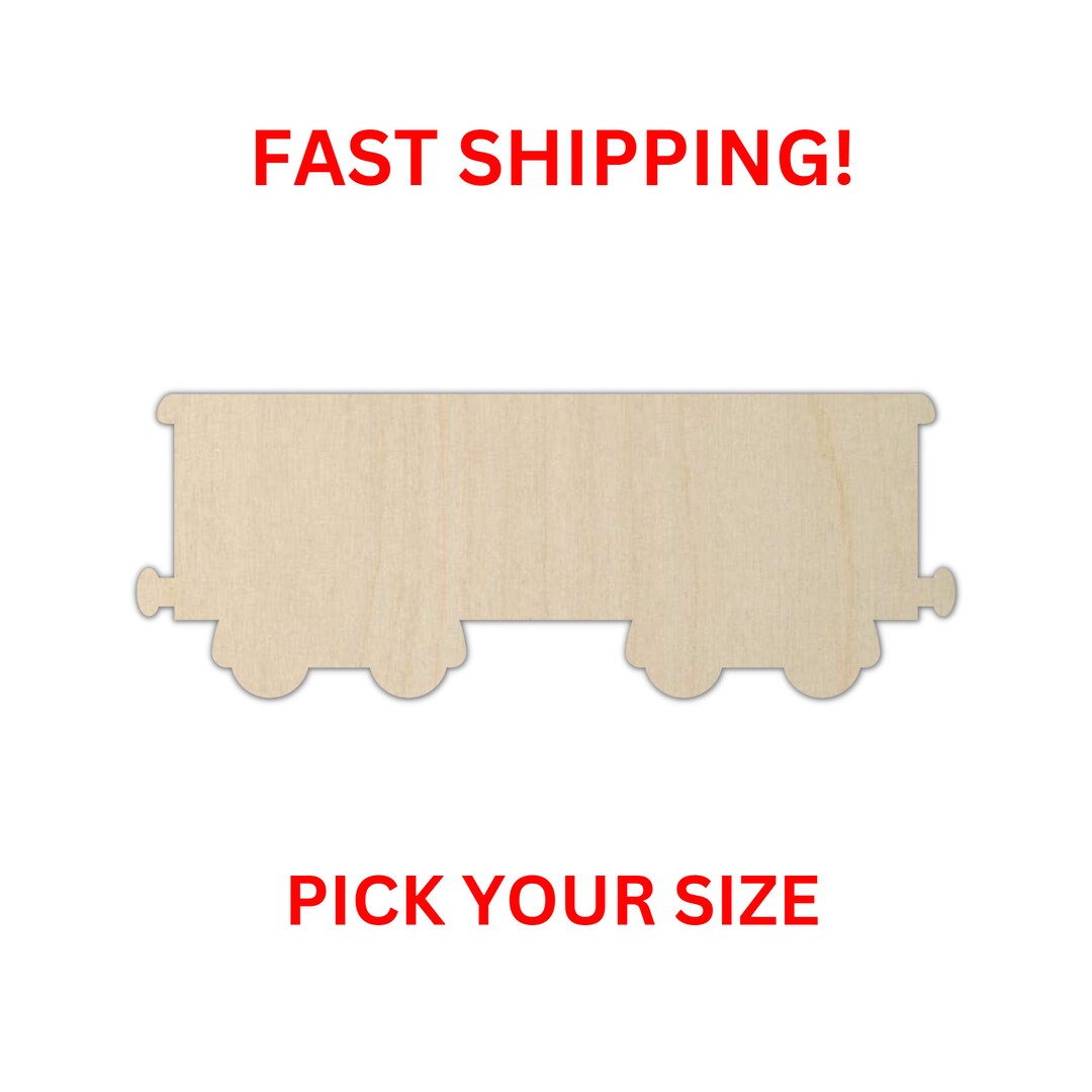 Unfinished Wooden Boxcar Shape | Wood Cutout Shape | Laser Cut Blanks ...