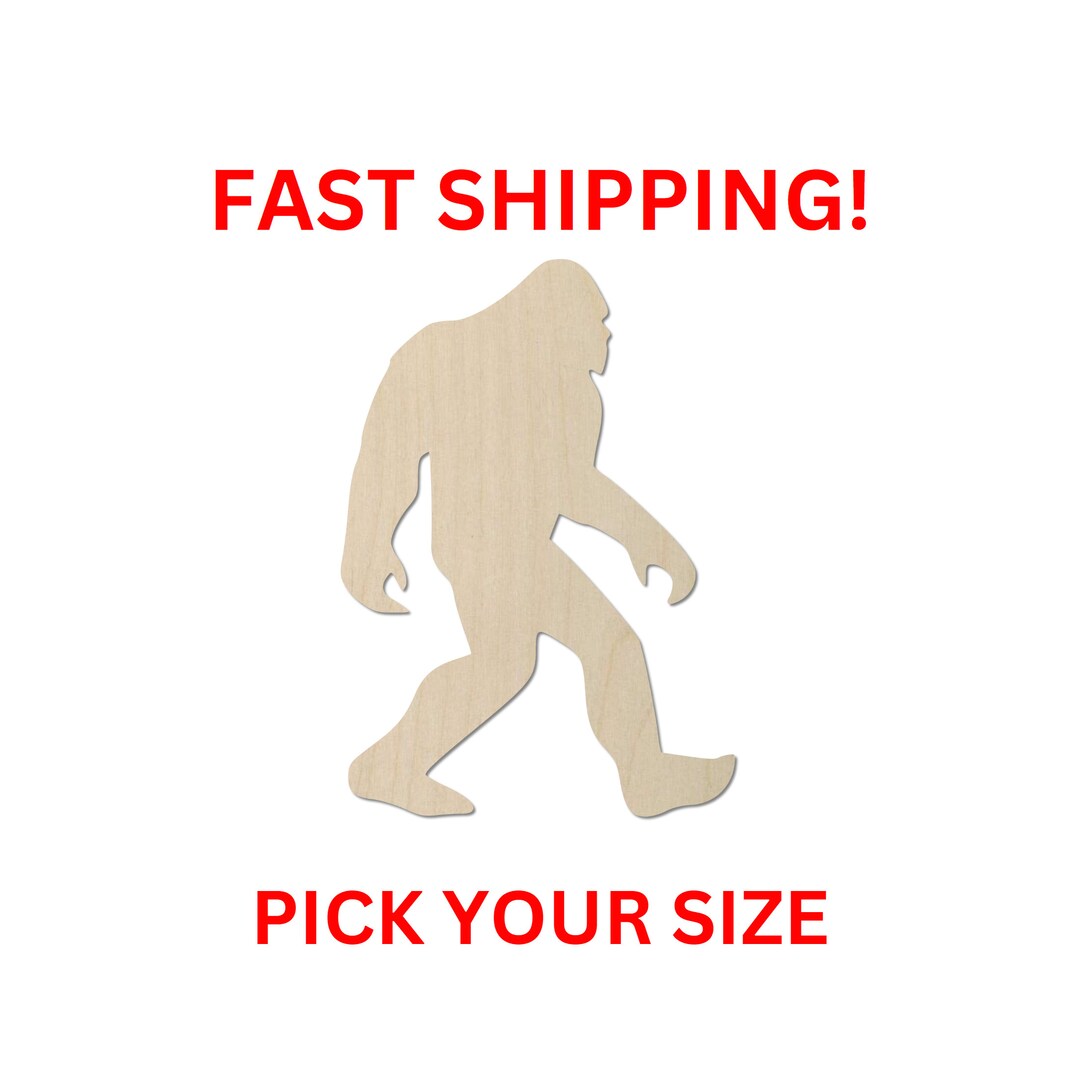 Unfinished Wooden Bigfoot Shape | Bigfoot Blank Cutout | Craft Supplies ...