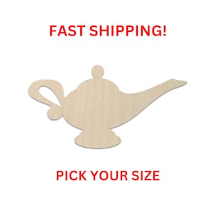 Unfinished Wooden Genie Lamp Shape | Craft Supplies | Wooden Cutout ...