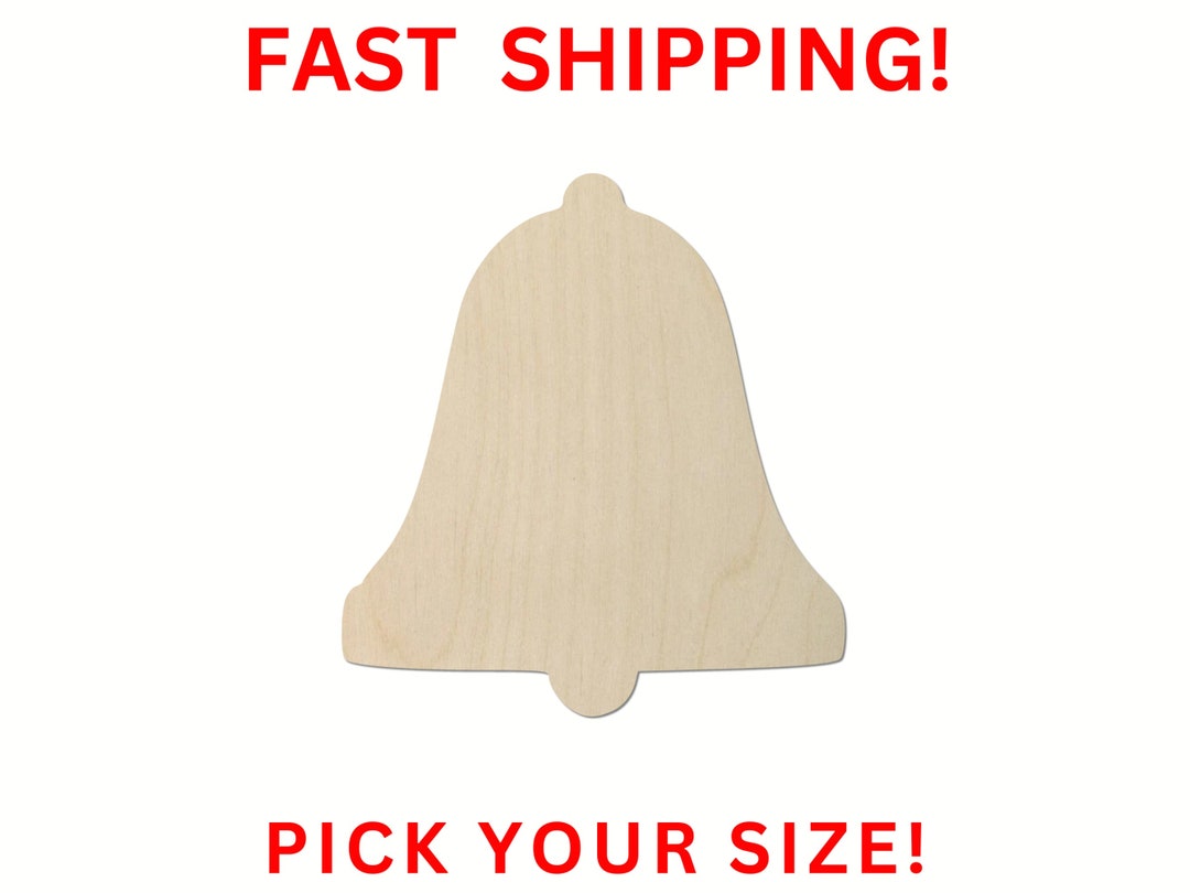 Unfinished Wooden Bell Shape 02 | Laser Cutout | Crafting Supplies ...