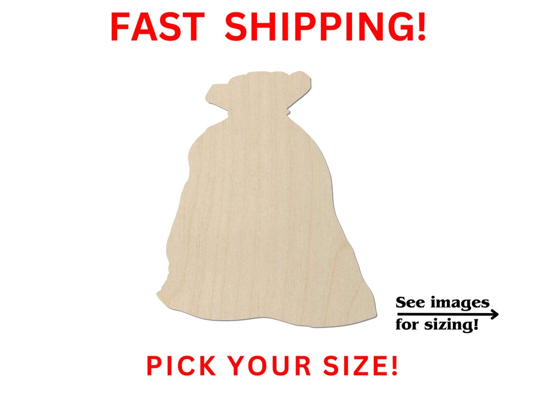 Unfinished Wooden Santa Sack Shape | Wood Cutout Shape | Laser Cut ...