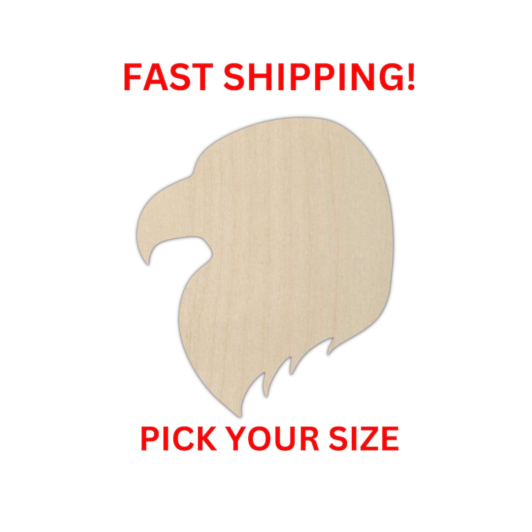 Unfinished Wooden Eagle Head Shape | Eagle Wood Cutout Shape | Laser ...