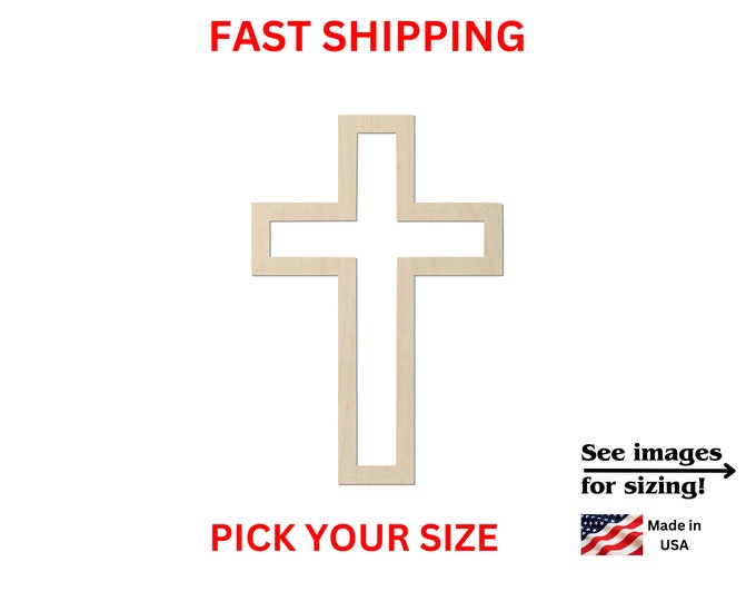 Cross multiple Sizes-cut Outs Wood Craft Supply-finished or Unfinsihed ...
