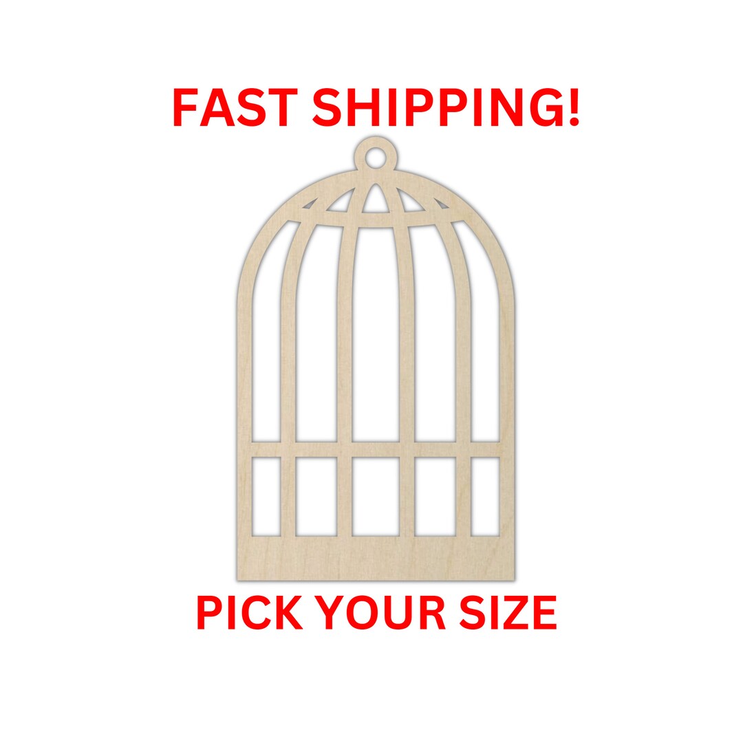 Unfinished Wooden Bird Cage Shape | Cage Wood Shape | Wood Craft ...