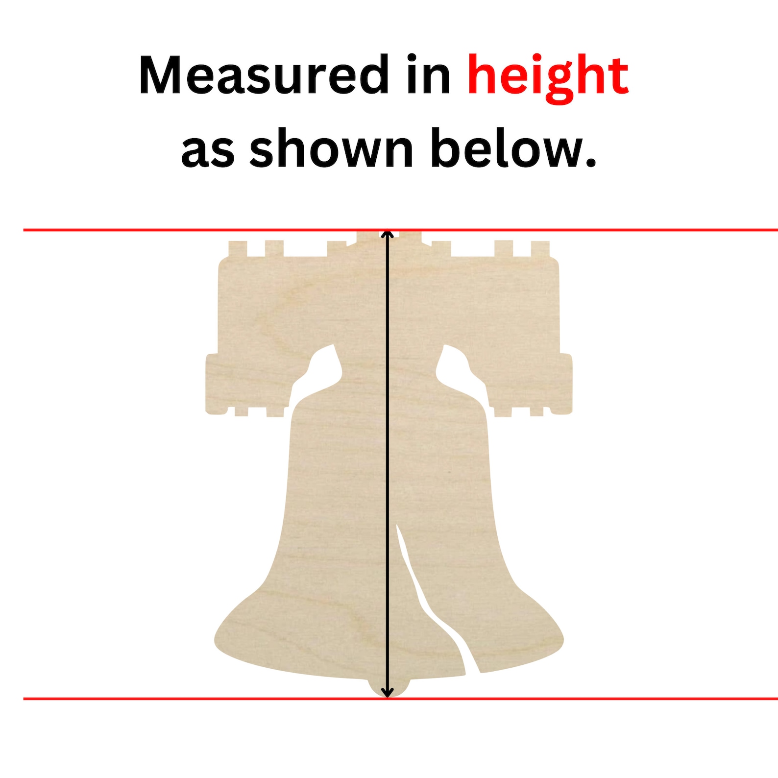 Unfinished Wooden Liberty Bell Shape | Laser Cutout | Crafting Supplies ...