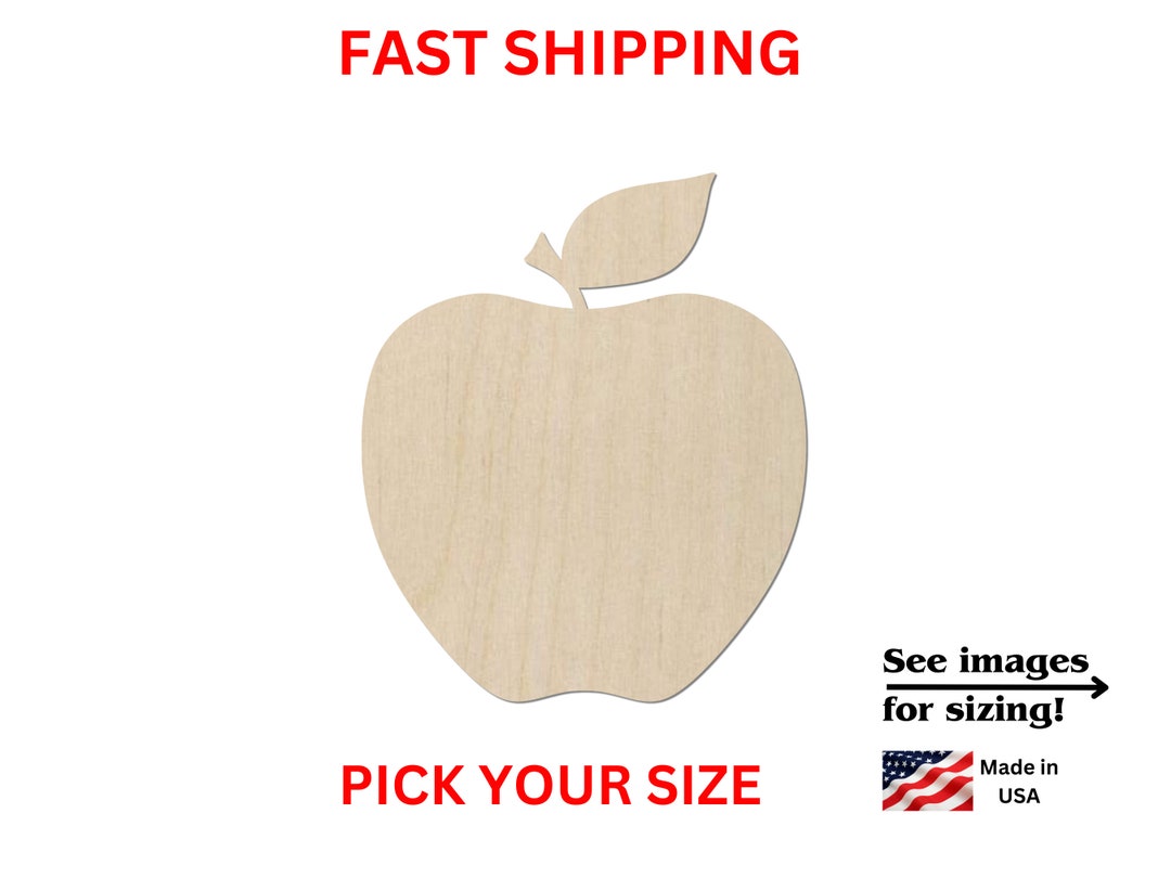 Unfinished Wooden Apple Shape 01 | Unfinished Wooden Apple Teacher ...