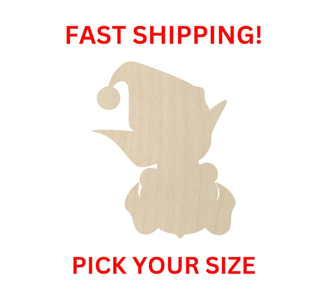 Unfinished Wooden Elf Shape | Elf Cutout Shape | Laser Cut Blanks ...