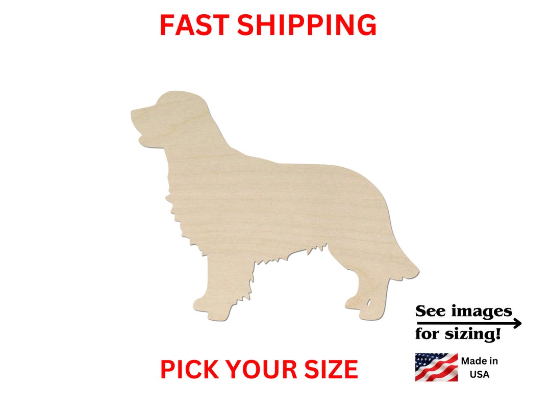 Unfinished Wooden Golden Retriever Shape | Pet Dog Cutout | Craft ...