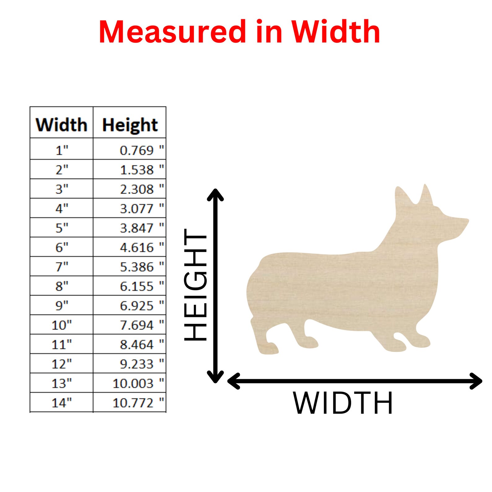 Unfinished Wooden Corgi Dog Shape | Corgi Cutout | Craft Supplies ...