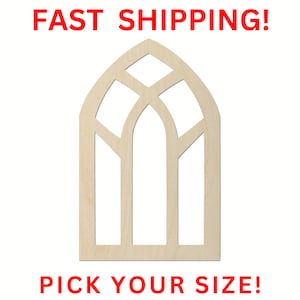 Unfinished Wooden Window Shape Cathedral Church Window Blank Cutout ...