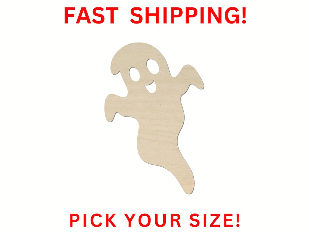 Unfinished Wooden Ghost Shape 03 | Halloween Cutout | DIY Craft ...
