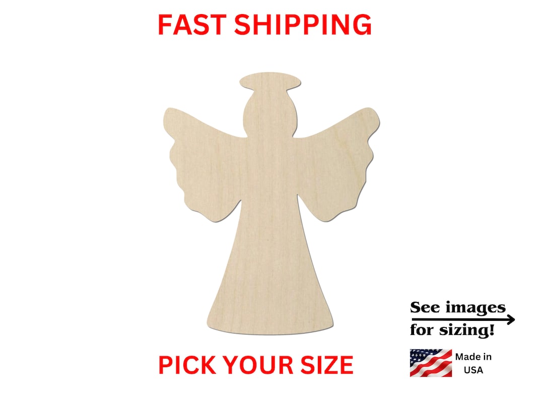 Unfinished Wooden Angel Shape | Wood Shape | Wood Craft Supplies ...