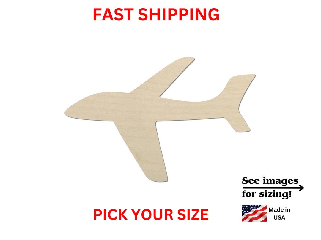 Airplane Shape | Wood Cutout Shape | Laser Cut Blanks | Unfinished ...