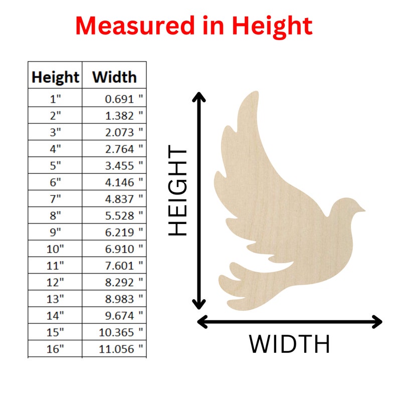 Unfinished Wooden Dove Shape 01 | Bird Cutout | Laser Cut | Bulk Bird ...