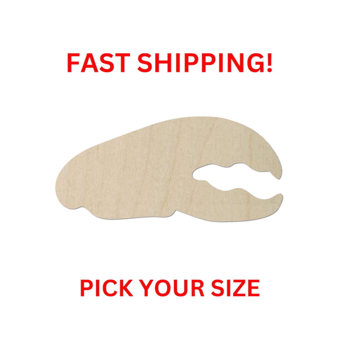 Unfinished Wooden Crab Claw Shape | Sea Crab Claw Cutout | Crafting ...