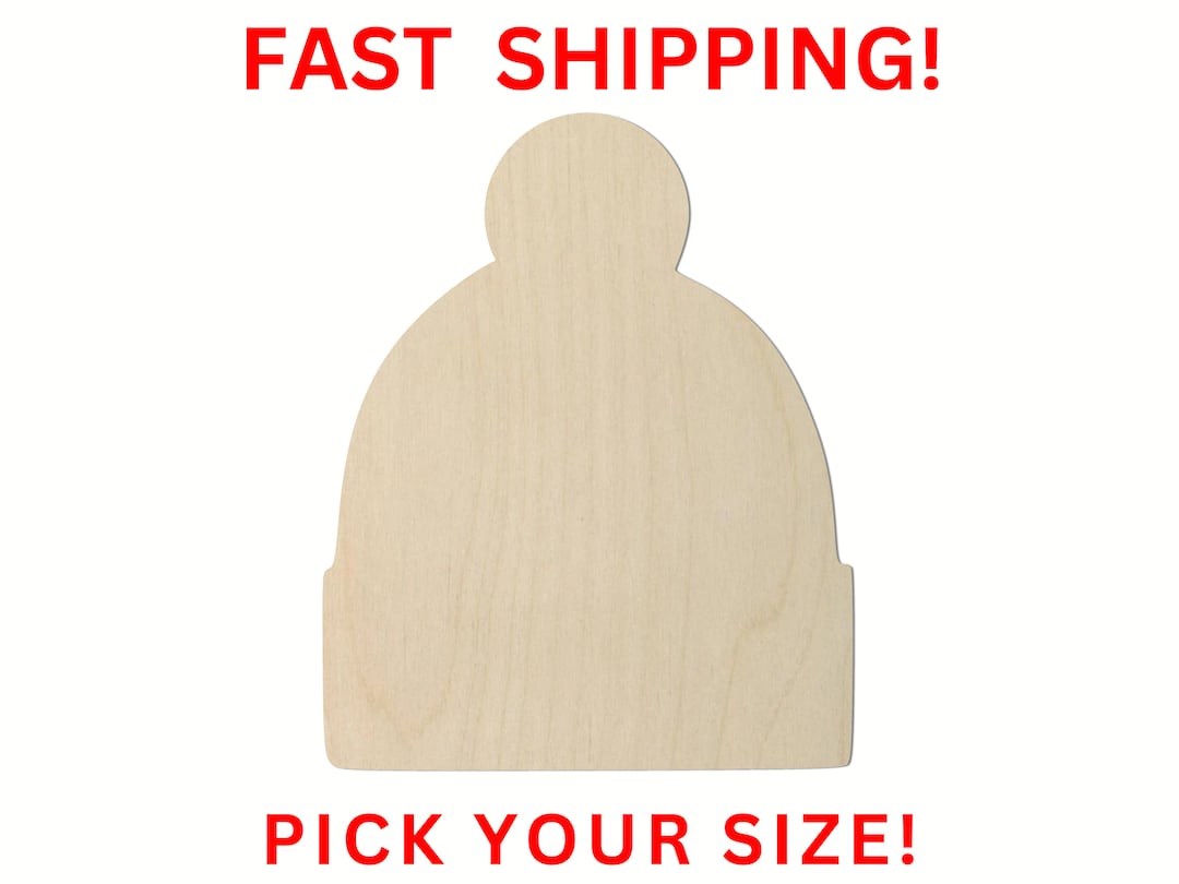 Unfinished Wooden Beanie Hat Shape 01 | Beanie Cutout | Craft Supplies ...
