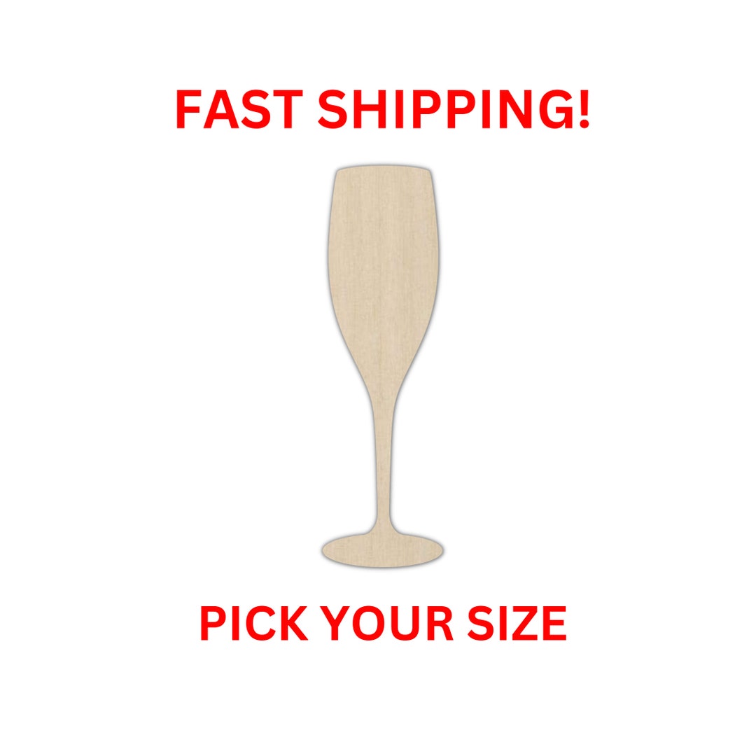Unfinished Wooden Champagne Glass Shape | Champagne Glass Cut Out ...