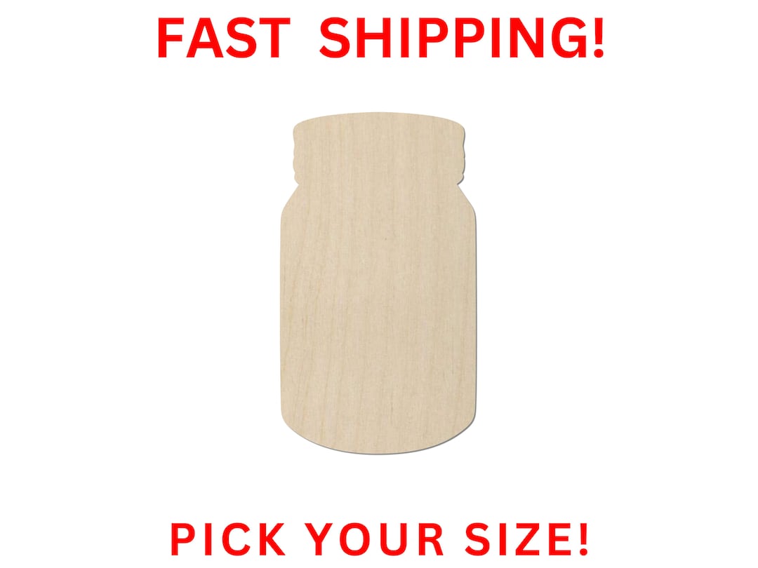 Unfinished Wooden Mason Jar Shape | Unfinished Wood Mason Jar Kitchen ...