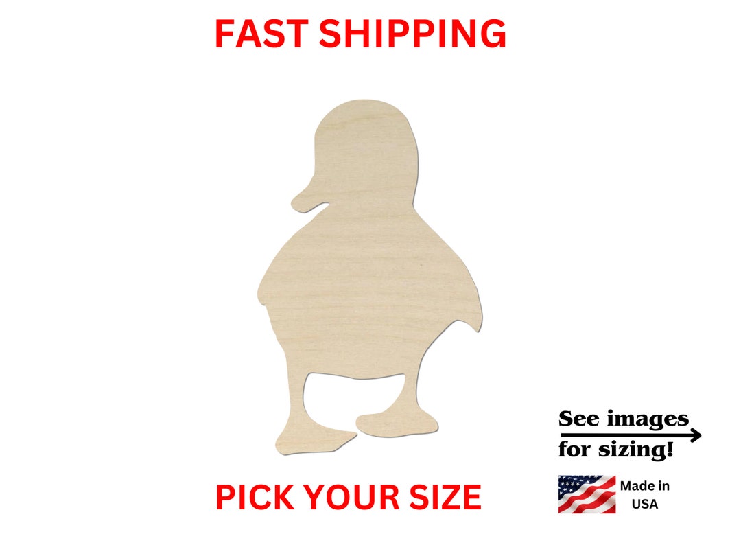 Unfinished Wooden Duckling Shape Duck Wood Cutout Shape Laser Cut ...