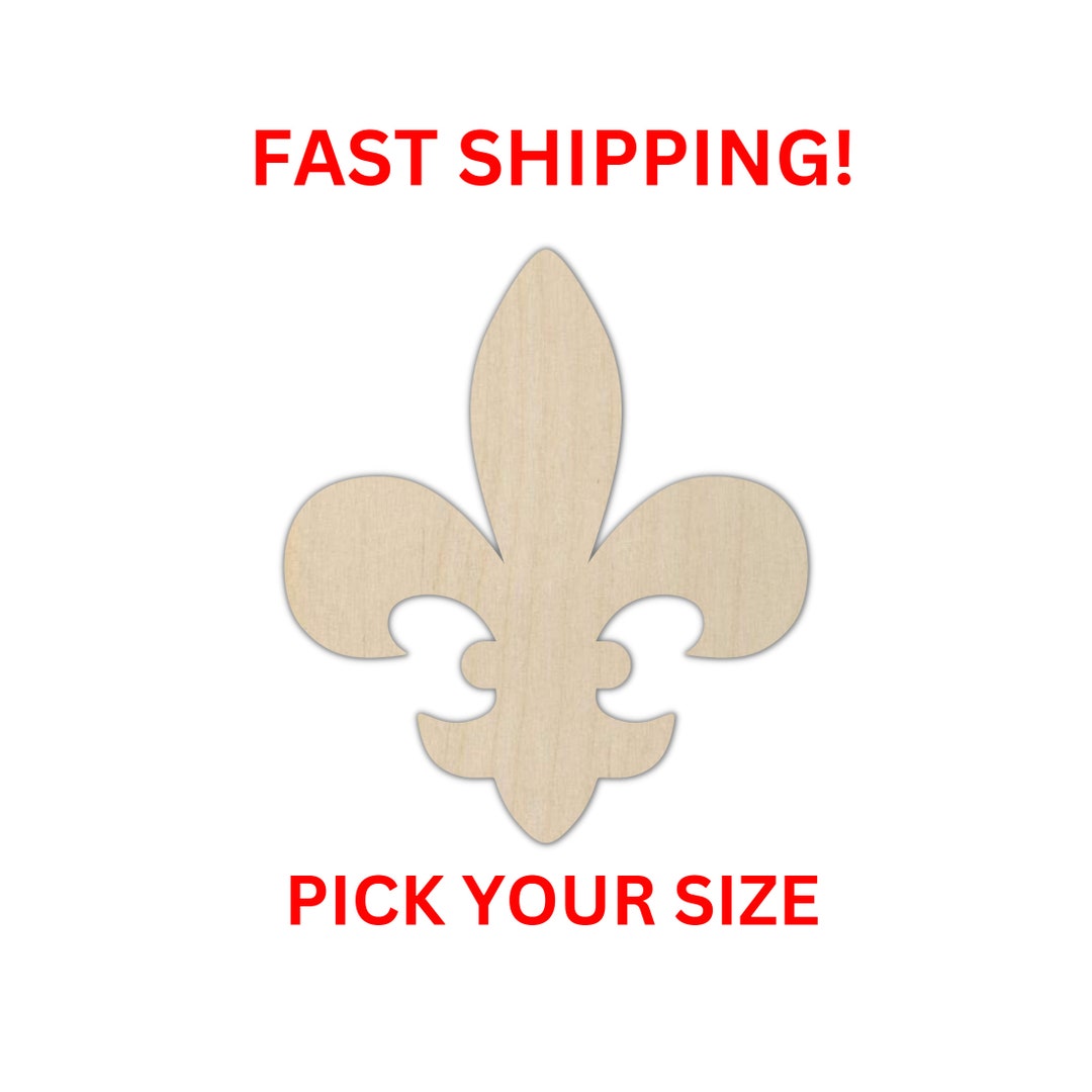 Unfinished Wooden Fleur De Lis Shape | Football France | Craft Supplies ...