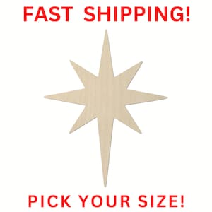 Unfinished Wooden North Star Shape 02 | DIY Craft Blank | Craft ...