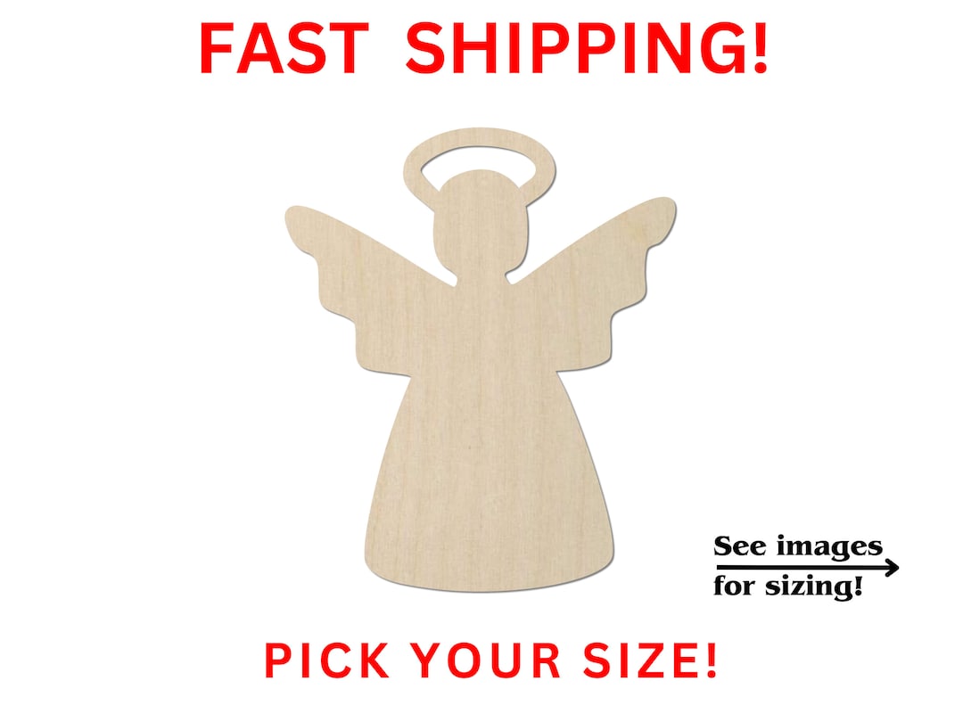 Unfinished Wooden Angel Shape 02 Angel Halo Wood Shape Wood Craft ...