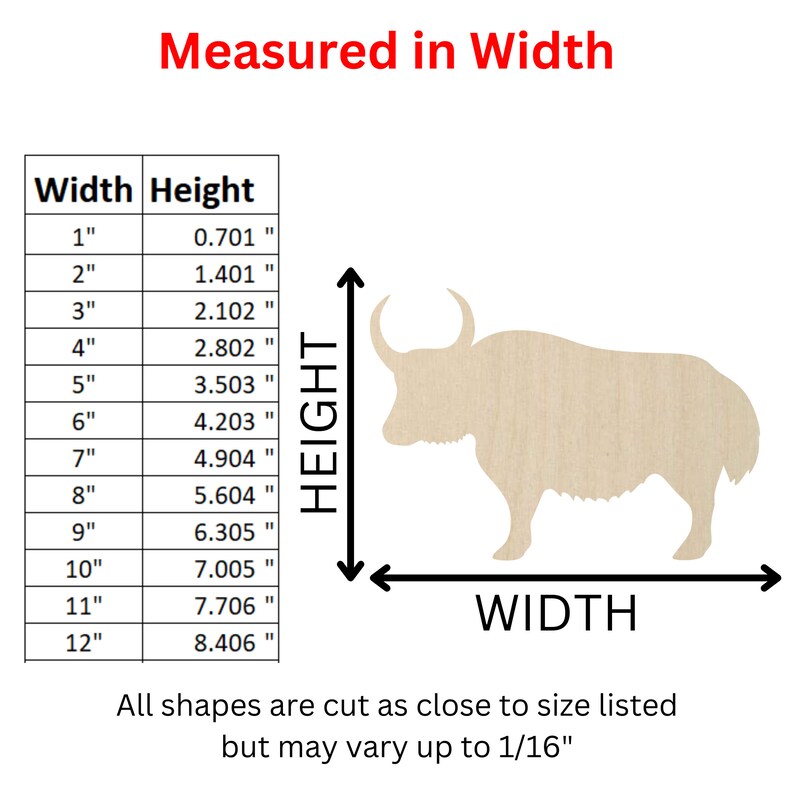 Unfinished Wooden Yak Shape | Bull Wood Cutout Shape | Laser Cut Blanks ...