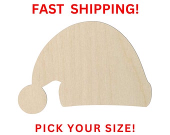 Santa Hat Wood Cutout 170181 Ornaments, Tags, Unfinished Wood, Various ...