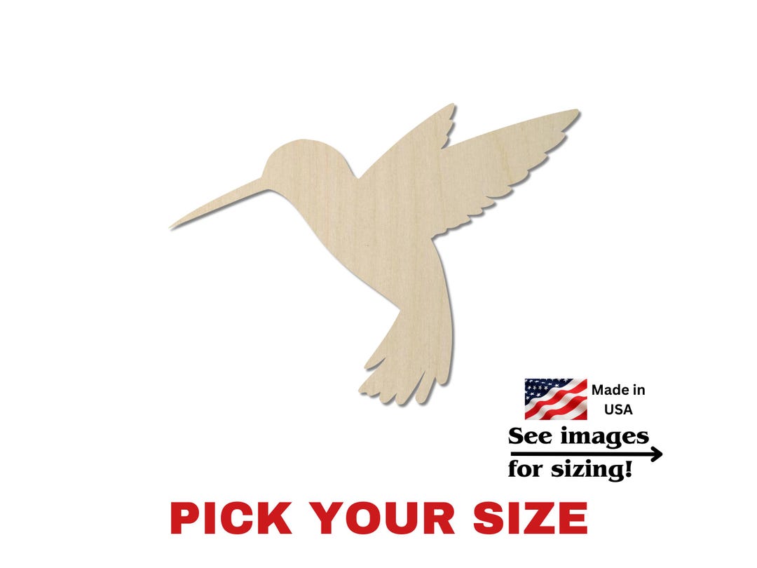 Unfinished Wooden Hummingbird Shape | Hummingbird Cutout | Bird Blanks ...