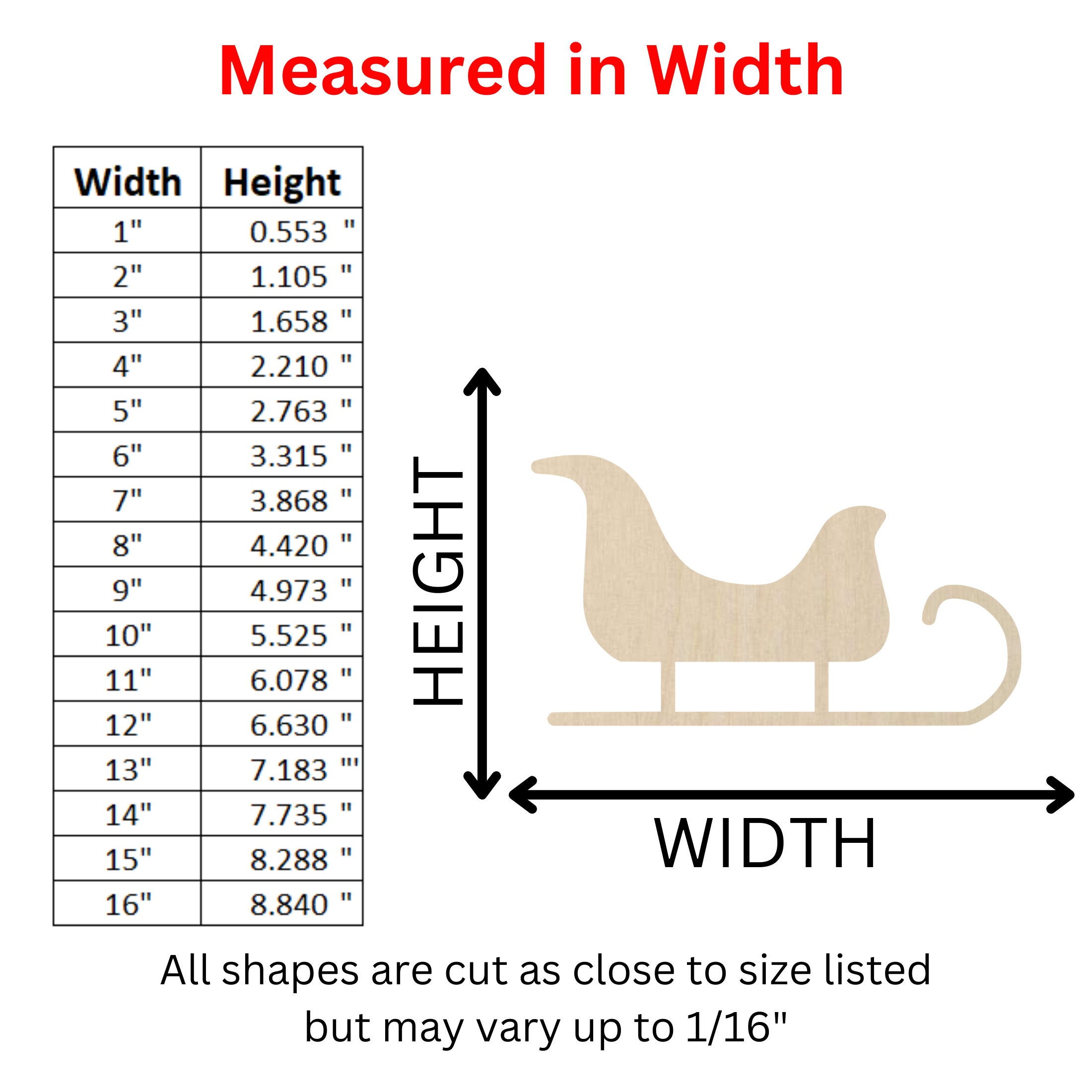 Unfinished Wooden Sleigh Shape | Santa's Sleigh Cutout | Bulk Wholesale ...