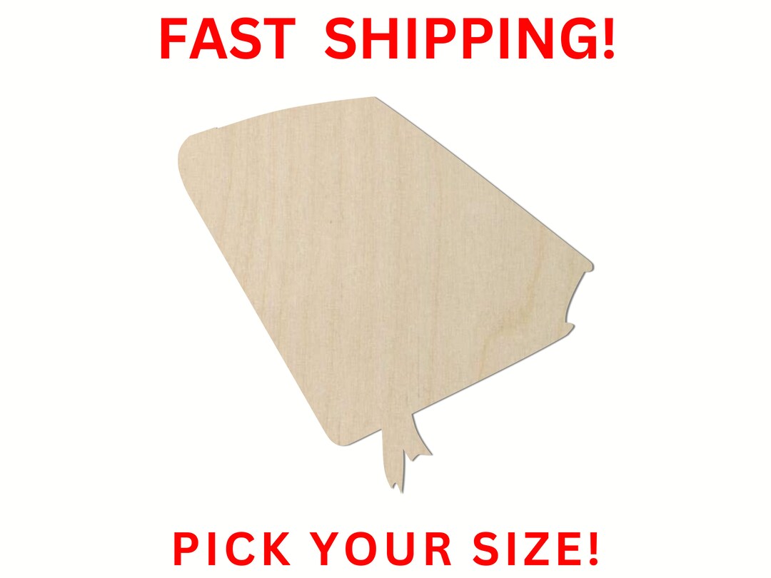 Unfinished Wooden Book Shape Unfinished Wooden Book Cutout - Etsy