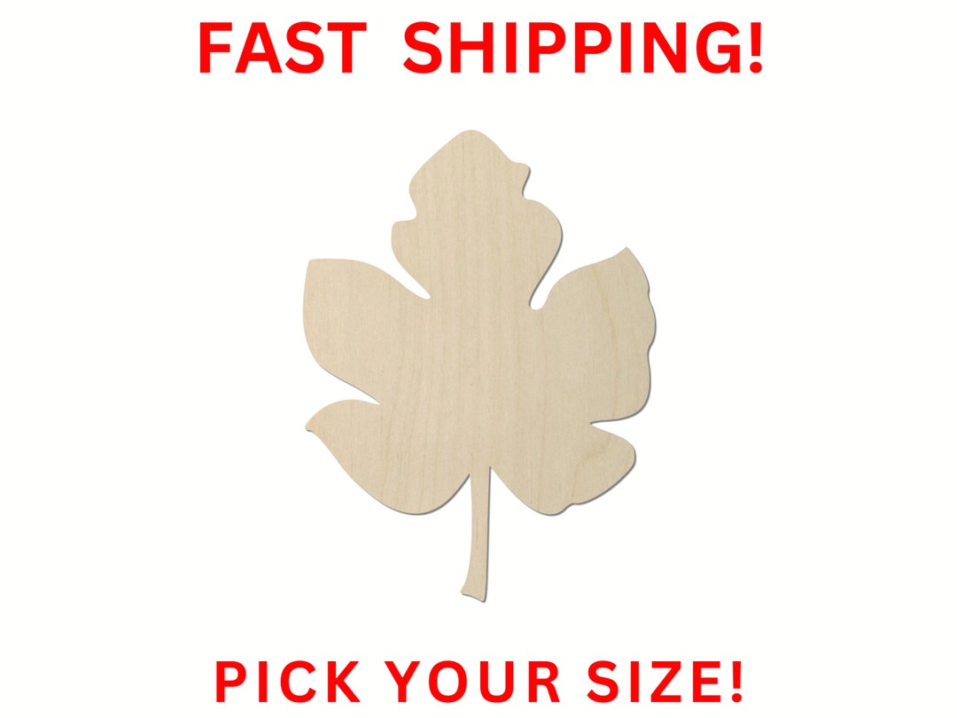 Unfinished Wooden Fall Leaf Shape | Fall Floral Wood Cutout Shape ...