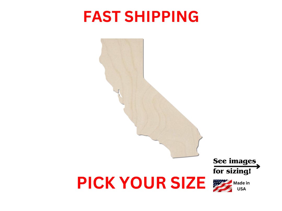 Unfinished Wooden California State Shape | USA State Cutout | Crafting ...