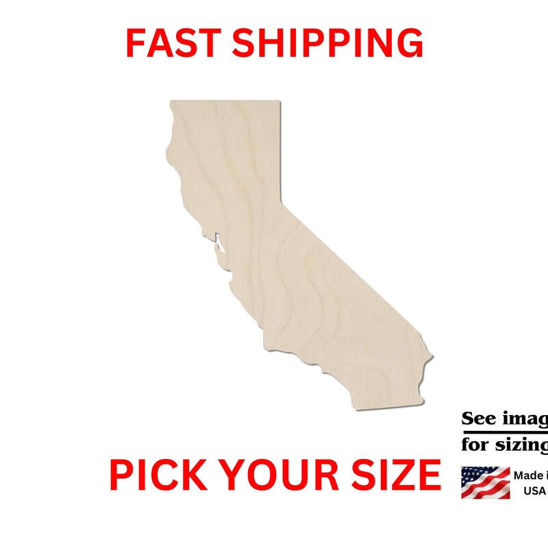 Wood California Cut Out - Etsy