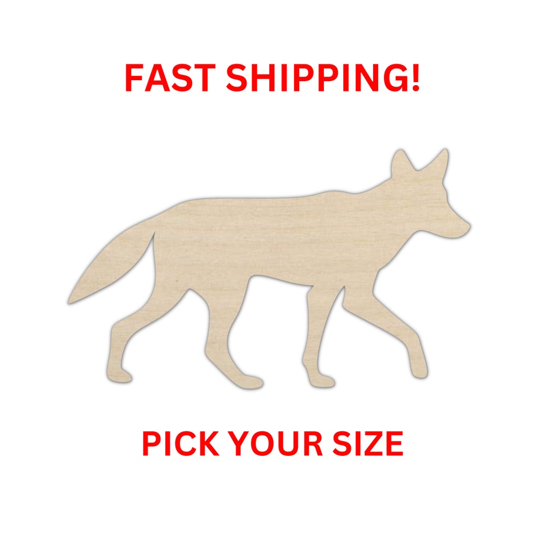 Unfinished Wooden Coyote Shape | Coyote Wood Cutout Shape | Laser Cut ...