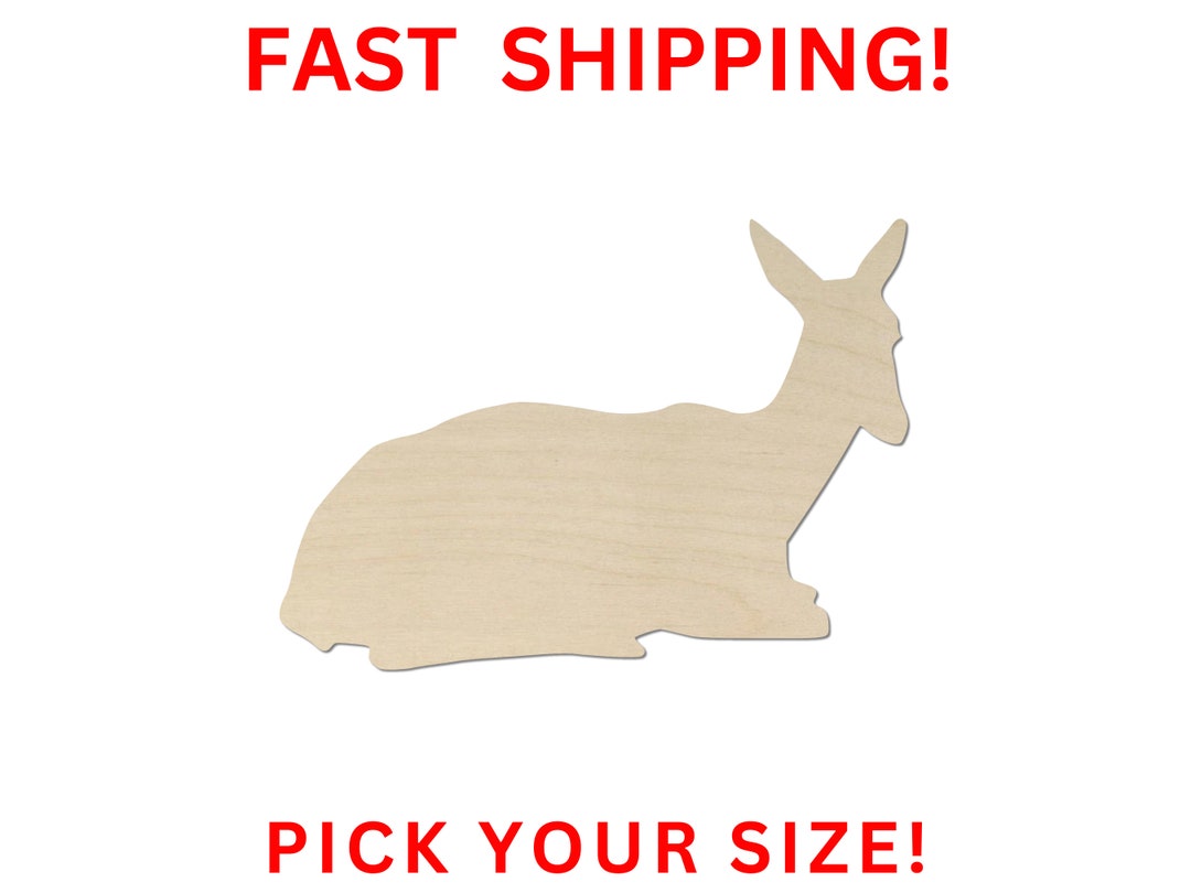 Unfinished Wooden Deer 02 Shape | Deer Wooden Cutout Shape | Laser Cut ...