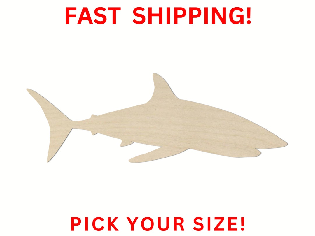 Unfinished Wooden Shark Shape | Sea Shark Cut Out | Crafting Blanks ...