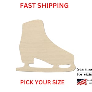 Unfinished Wooden Ice Skate Shape | Skate Cutout | Craft Supplies ...
