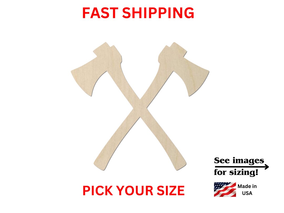 Unfinished Wooden Double Headed Axe Shape | Axe Cutout Shape | Laser ...