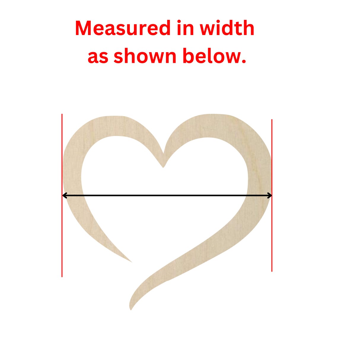 Unfinished Wooden Heart Outline Shape | Valentines - Love | Heart ...