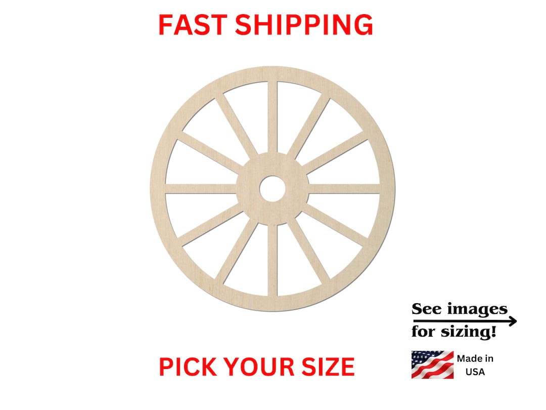 Unfinished Wooden Wheel Shape | Unfinished Wooden Wheel Cutout | Craft ...