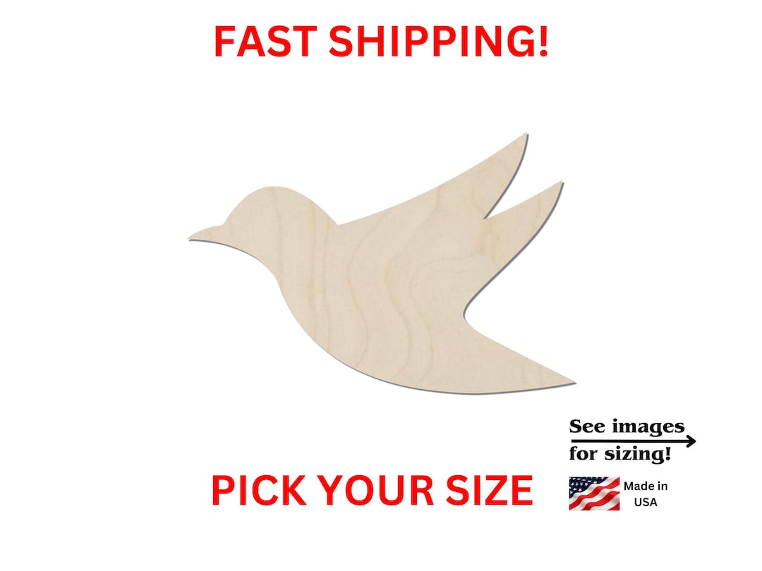 Unfinished Wooden Bird Shape 07 | Bird DIY Cutout | Craft Supplies ...