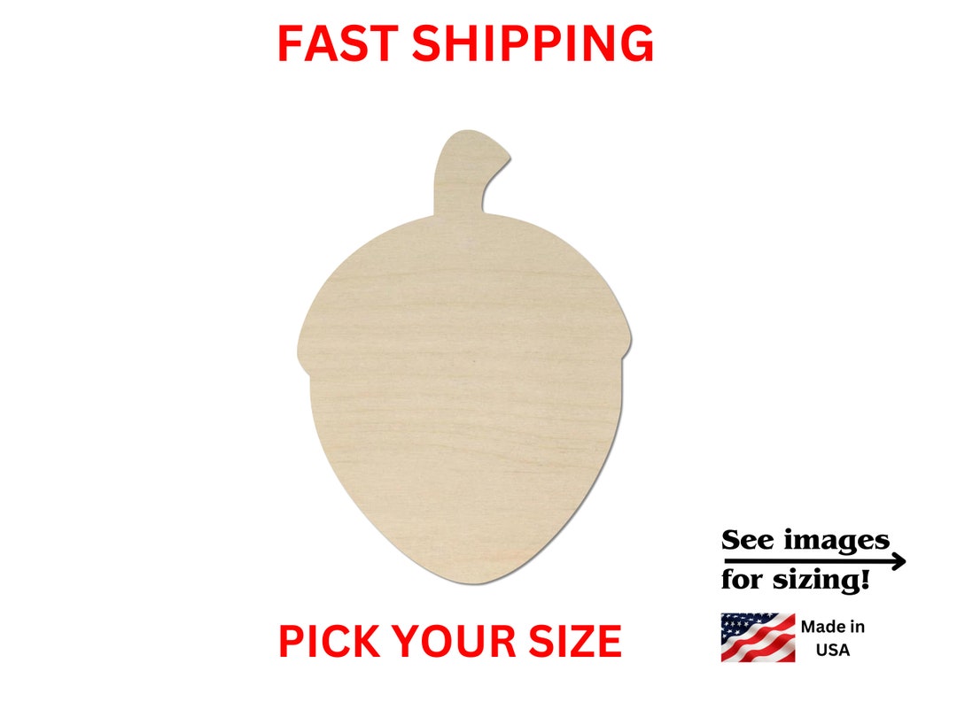 Acorn Shape | Unfinished Wooden Cutout | Fall Thanksgiving | Craft ...