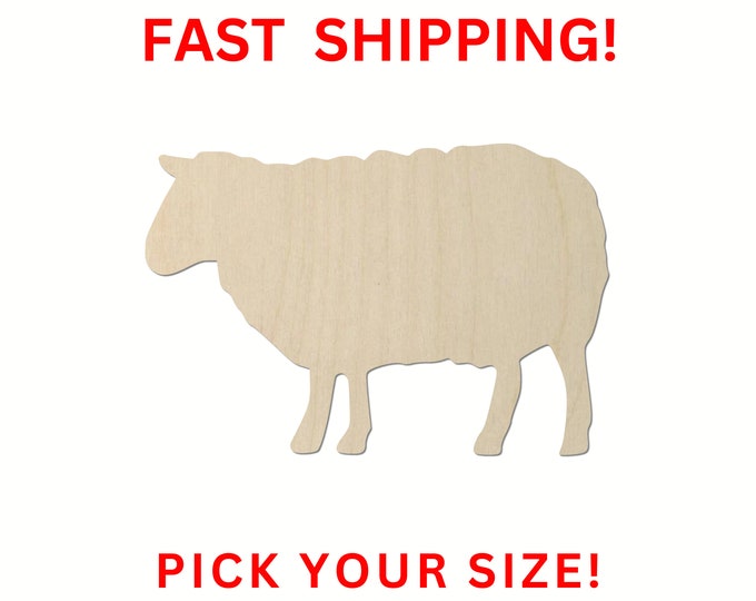 Sheep Wood Cutout, Sheep Crafting Shape, Farm Animal Cutout Shape for ...